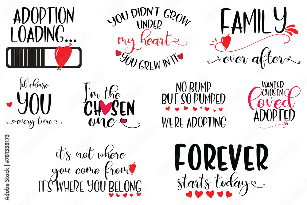 Adoption SVG And T-shirt Design Bundle, Adoption SVG Quotes Design t ...