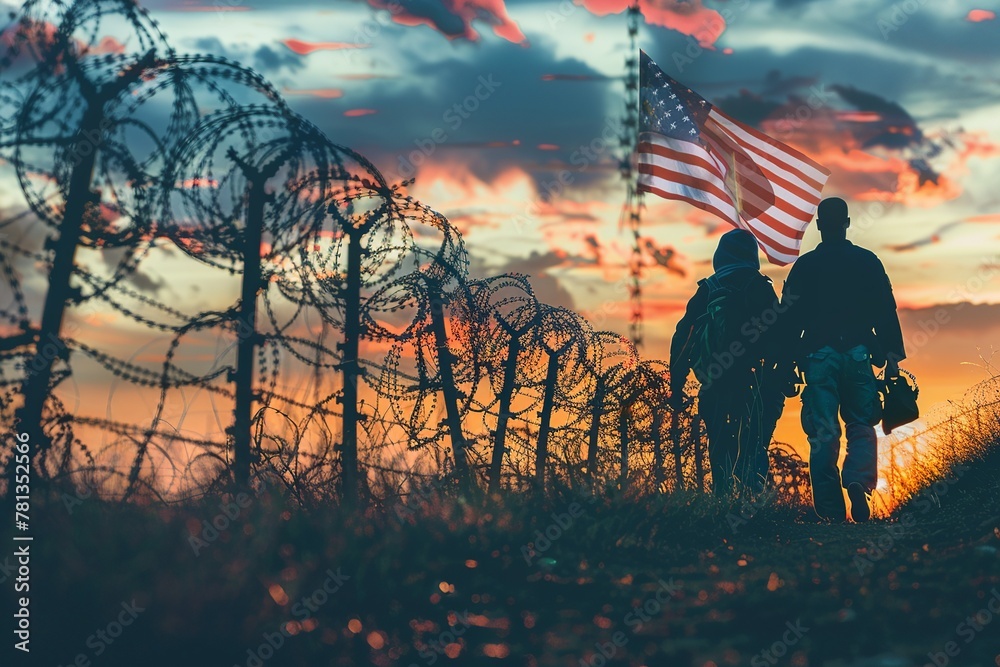 Experience the powerful symbolism of courage and hope as silhouettes of ...