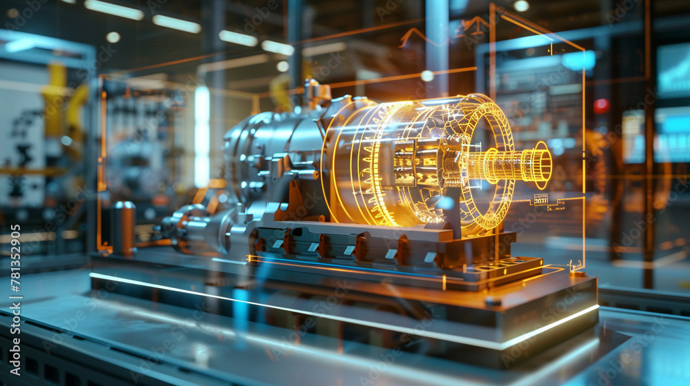 Virtual replica of a machine made possible by digital twin technology, showcasing the future of ...