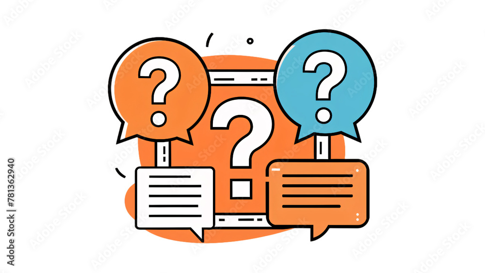 Question mark, faq Q & A , question bubble icon model, isolated on ...