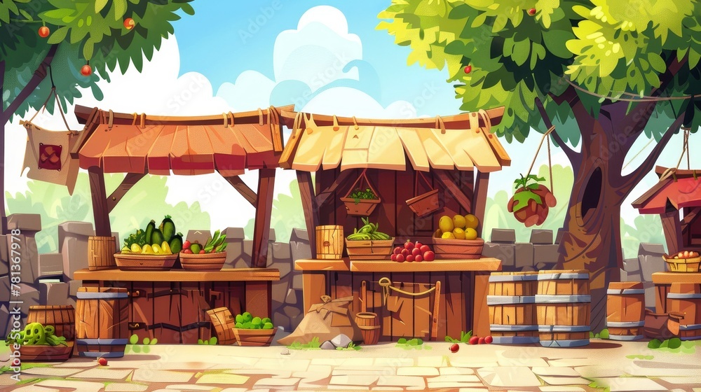 The farm market is an outdoor event featuring stalls, vendors, and ...