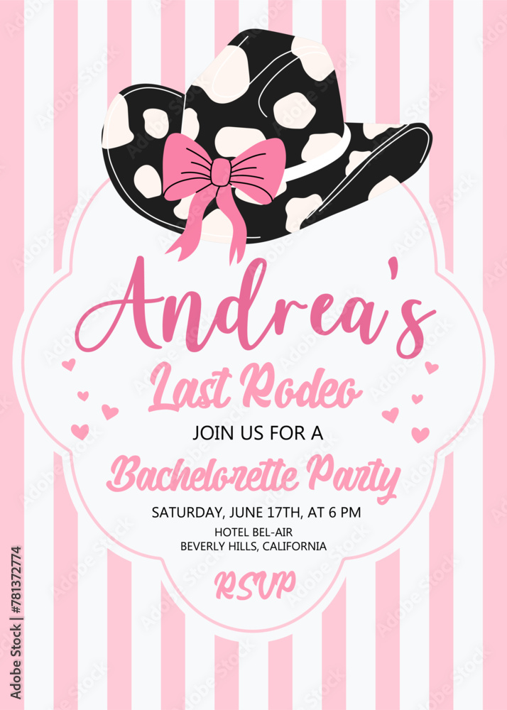 Hen Party invitation card. Last rodeo bachelorette party invitation ...