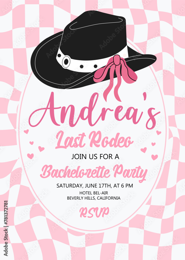 Hen Party invitation card. Last rodeo bachelorette party invitation ...
