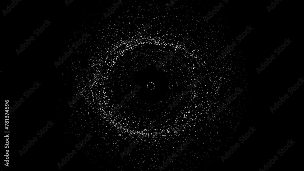 Particles Circle Frame. Particles Shockwave Explosion Effect on Dark ...