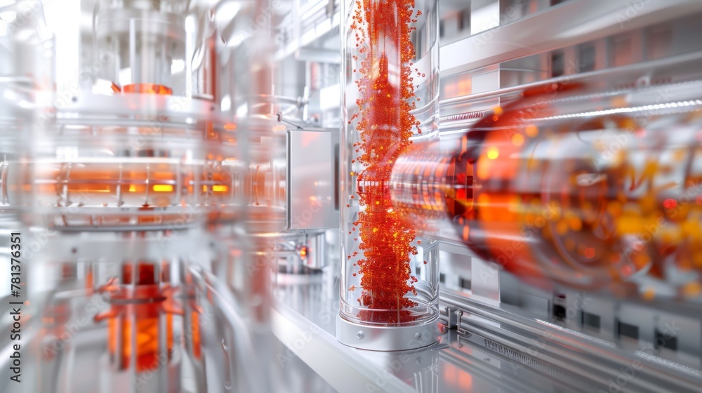 Intricate 3D model of polymerization reactors with transparent walls ...