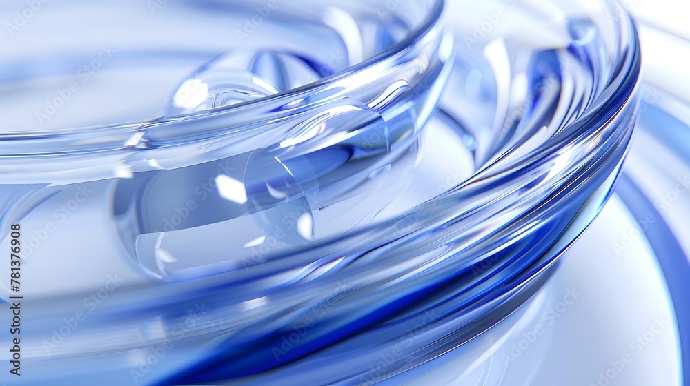 Captivating Dance of Light and Shadow on Transparent Blue Glass Surface ...