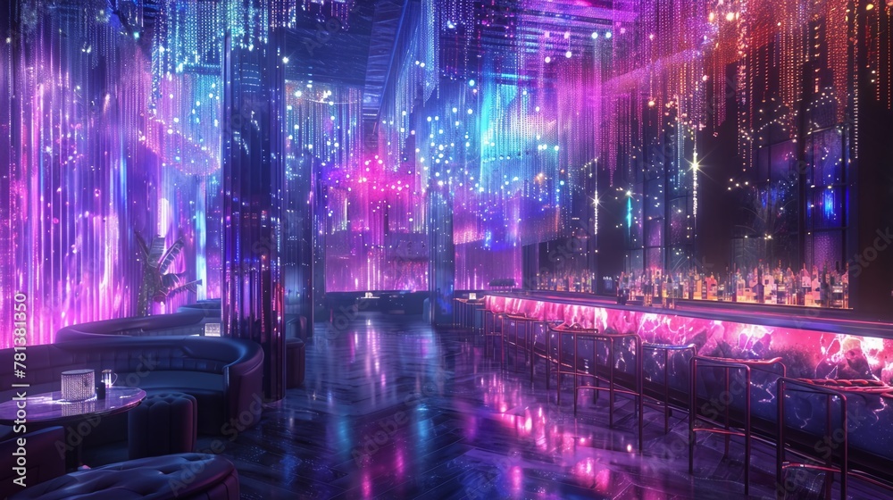 night club hologram futuristic technology entertainment party dance ...