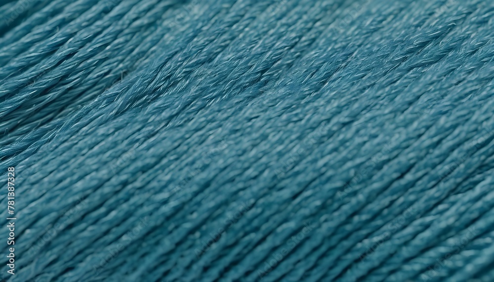Abstract fabric texture background, close up picture of purssian blue color thread, macro image ...