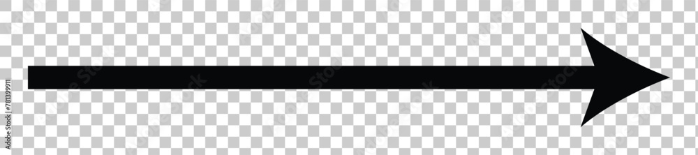 Long arrow vector icon. Black horizontal double arrow. Vector icon on ...