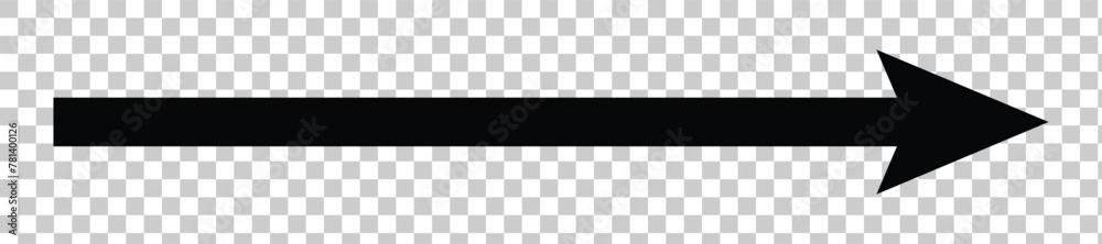 Long arrow vector icon. Black horizontal double arrow. Vector icon on ...