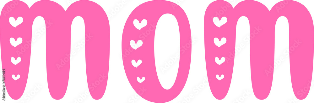 Mom typography clip art design on plain white transparent isolated ...