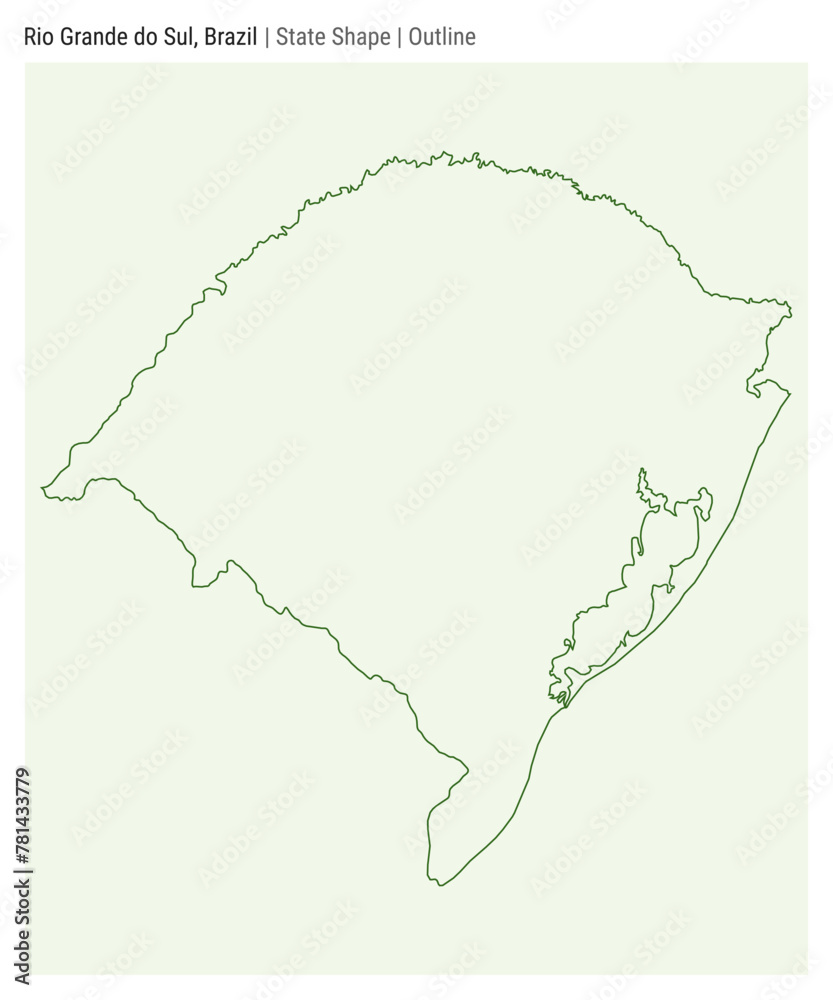 Rio Grande do Sul, Brazil. Simple vector map. State shape. Outline ...