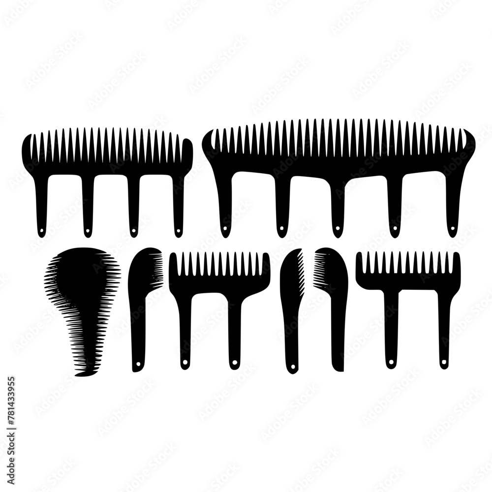 Vetor de Hair Comb SVG Bundle, SVG files for Cricut, Hairdresser Tools ...