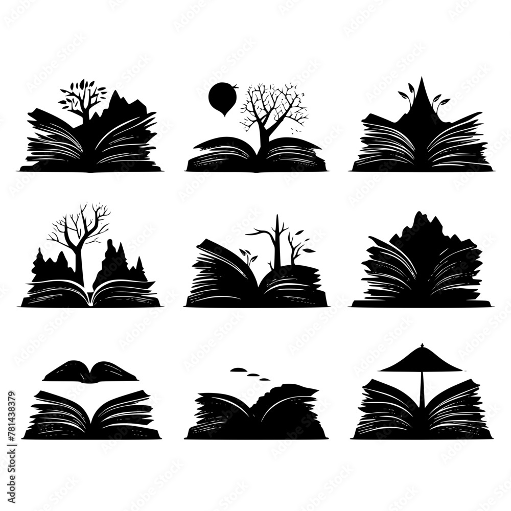 Book SVG Bundle, Book PNG Bundle, Book Clipart, Book Silhouette, Book ...