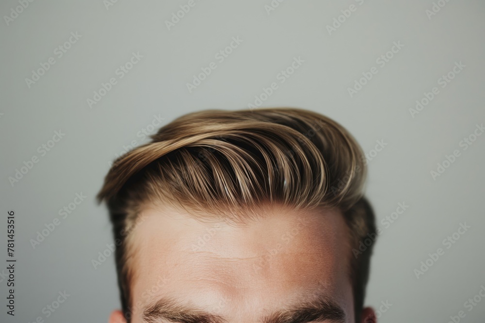Modern and trendy comb-over hairstyle for men with slicked back hair. A classic and elegant ...