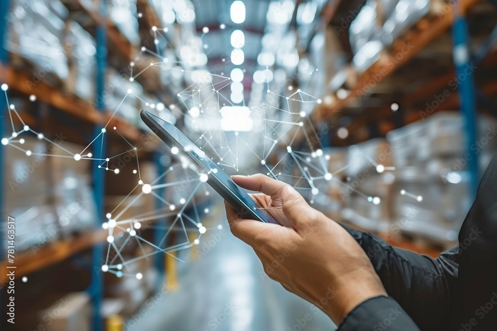 Smart Warehouse management innovative software in computer for real ...