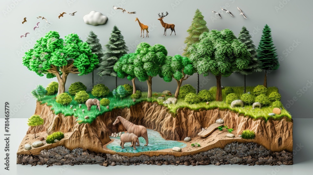 Environment and Sustainability: A 3D vector infographic showing the ...