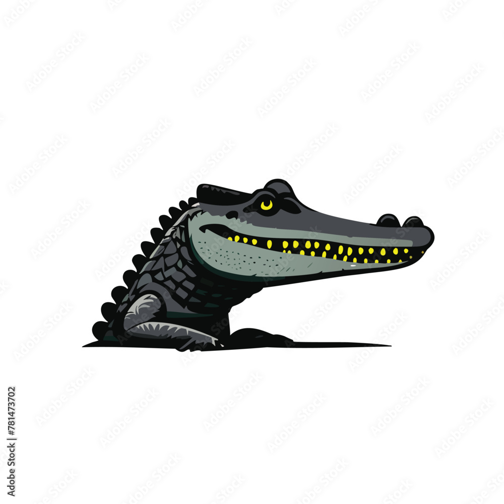 Dynamic vector illustration featuring a detailed crocodile design on a ...