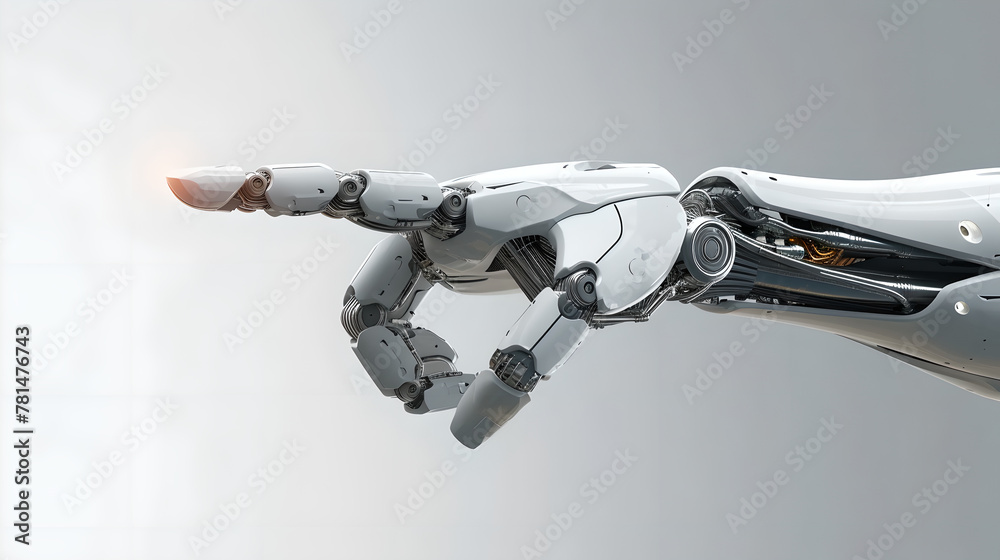 Robotic Arm, Hand Gestures of Humanoid robot hand pointing with finger ...