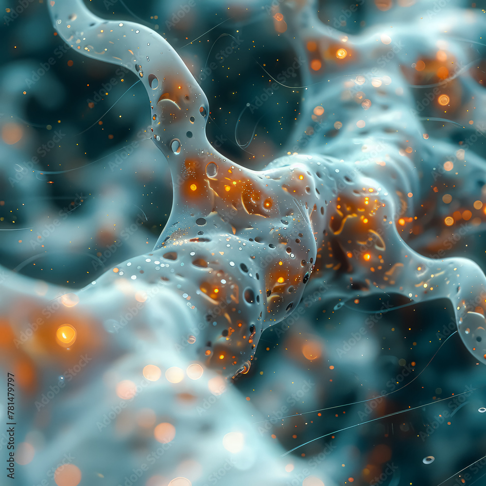 A glowing, twisted, and fuzzy looking piece of art. The image is a ...