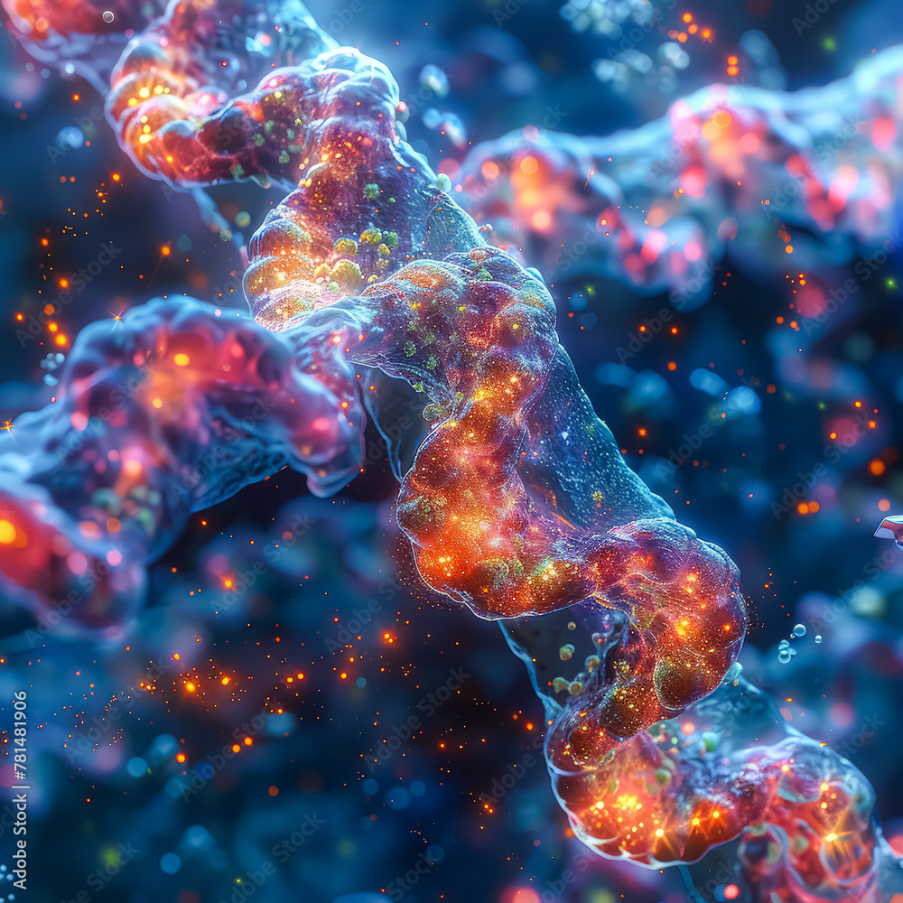 A scientific illustration showing the double helix structure of DNA ...
