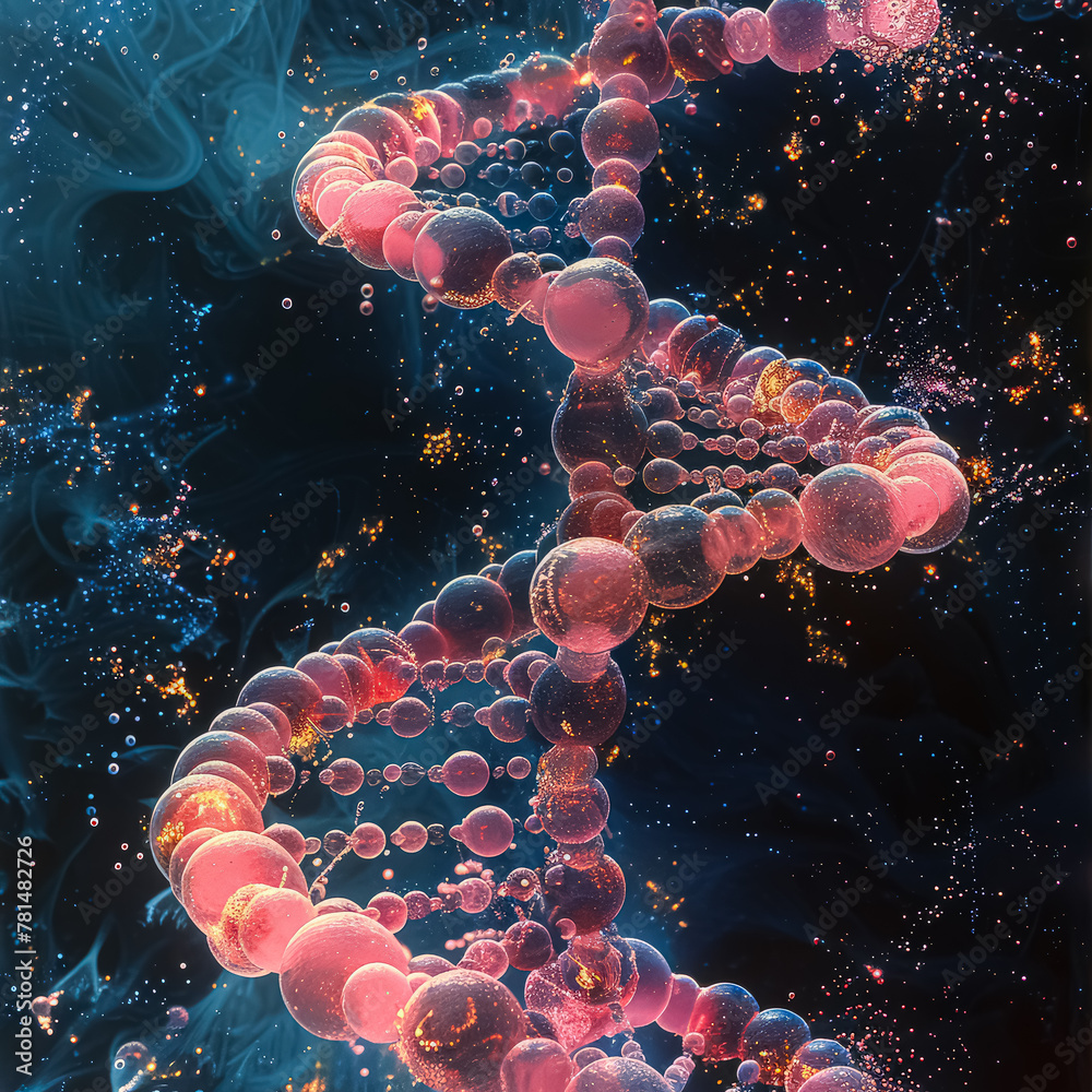 A scientific illustration showing the double helix structure of DNA ...