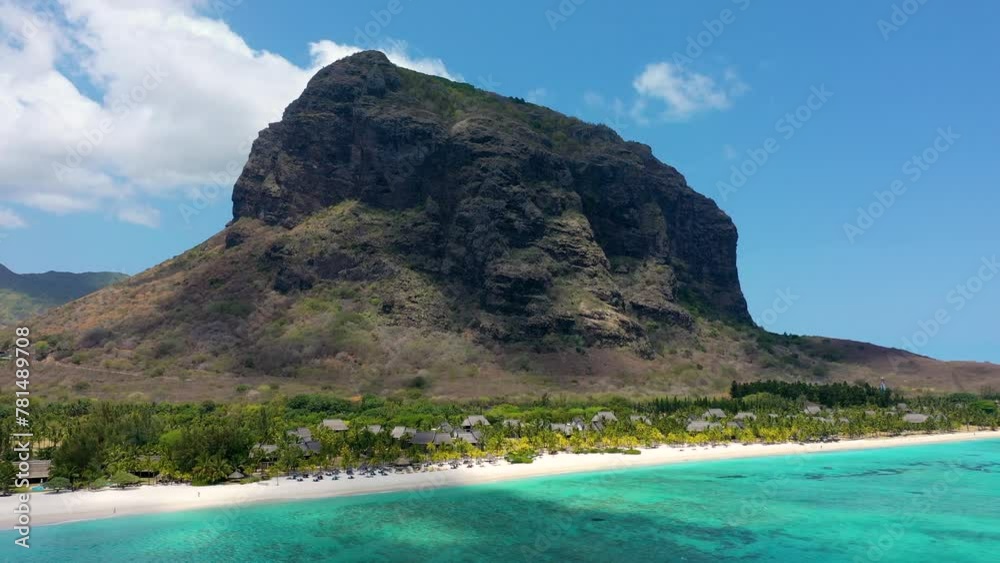 Tropical scenery, beautiful beaches of Mauritius island, Le Morne ...