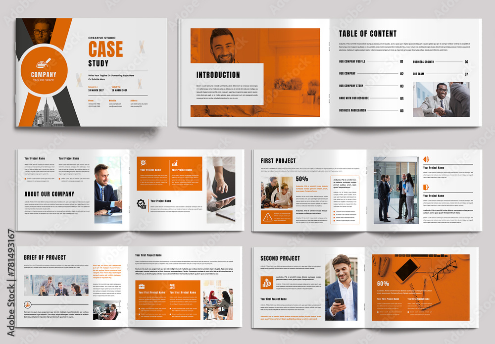 Case Study Booklet Template Design Layout Landscape Stock Template ...
