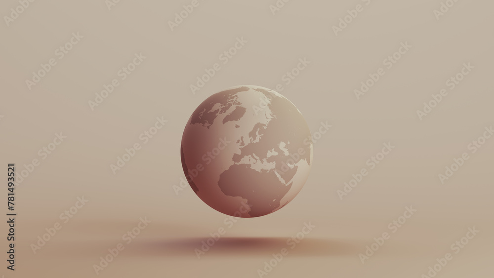 Earth globe European Africa continents oceans geography neutral ...