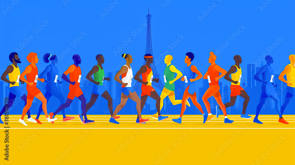 simple line art minimalist collage illustration with professional track ...