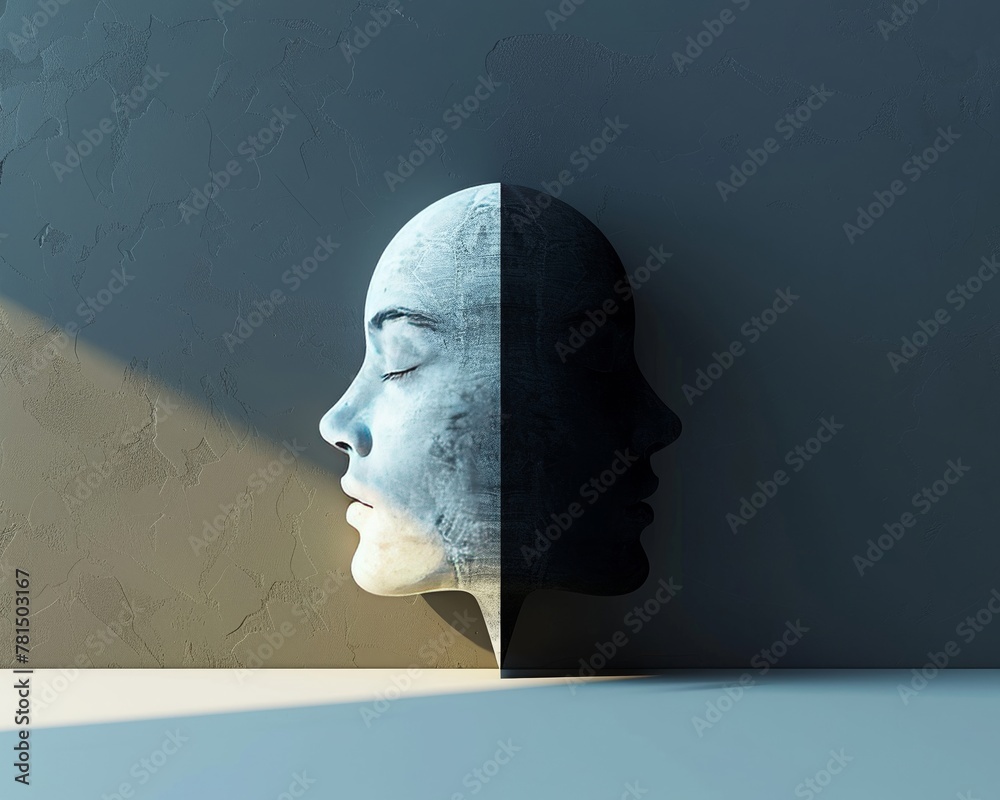 Illustrate the duality of light and darkness in a captivating and ...