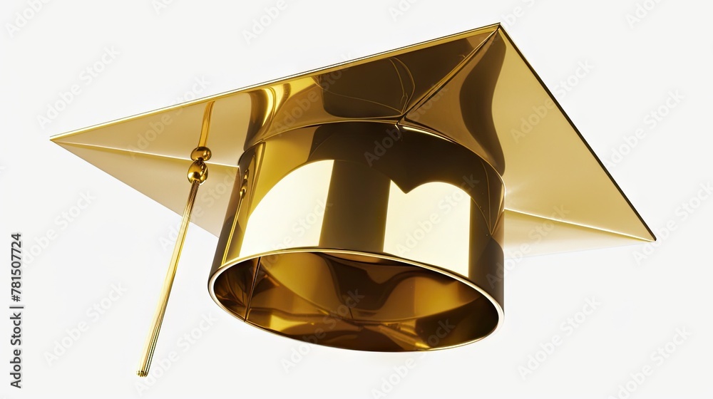 Shine in success! Gold chrome graduation cap clip art. Celebrate ...