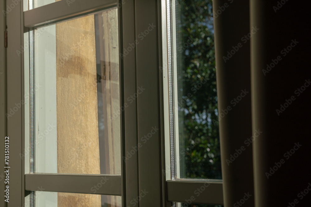 double glazed window with light and transparency effects, the solar ...