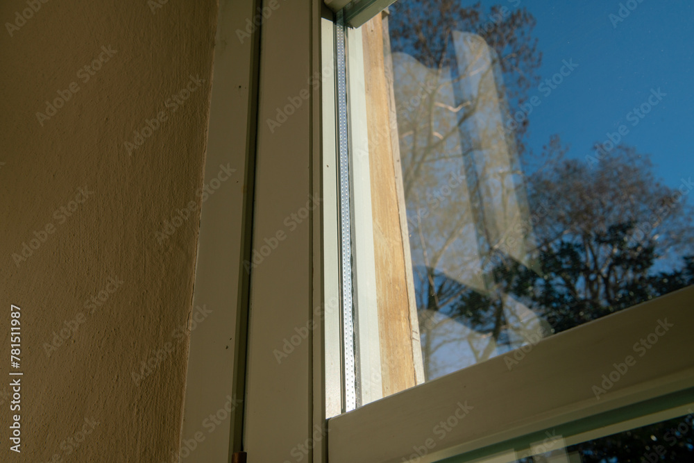 double glazed window with light and transparency effects, the solar ...