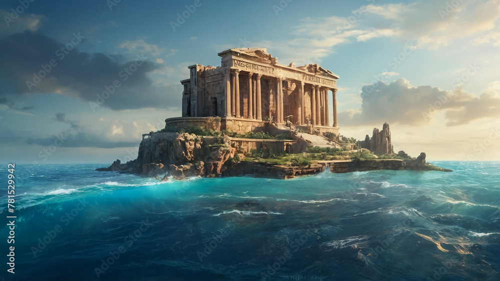 Egyptian Pool with Obelisk 3d illustration - Ornate Egyptian ...