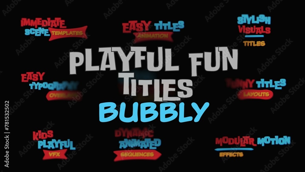 Bubbly Playful Fun Bounce Titles Animation Stock Template | Adobe Stock