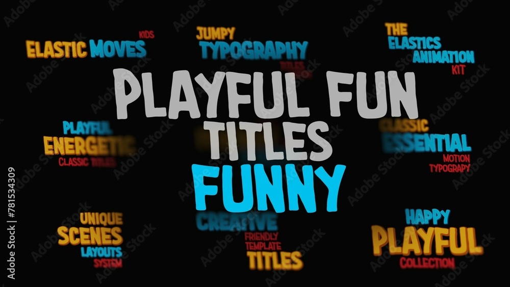 Funny Playful Fun Elastic Titles Animation Stock Template | Adobe Stock
