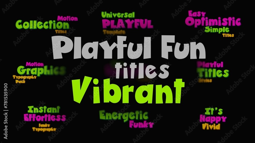 Vibrant Playful Fun Overshoot Titles Animation Stock Template | Adobe Stock