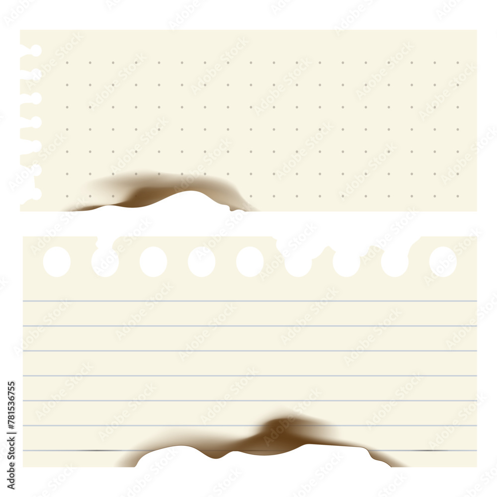 Vetor de Paper sheets from a notepad. Set of realistic pages with texture. Collection of sheets ...