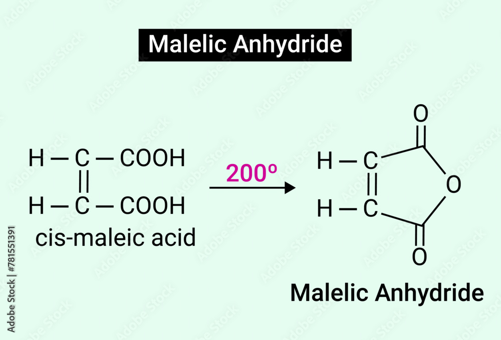 Chemical structure of Malelic Anhydride Stock Vector | Adobe Stock