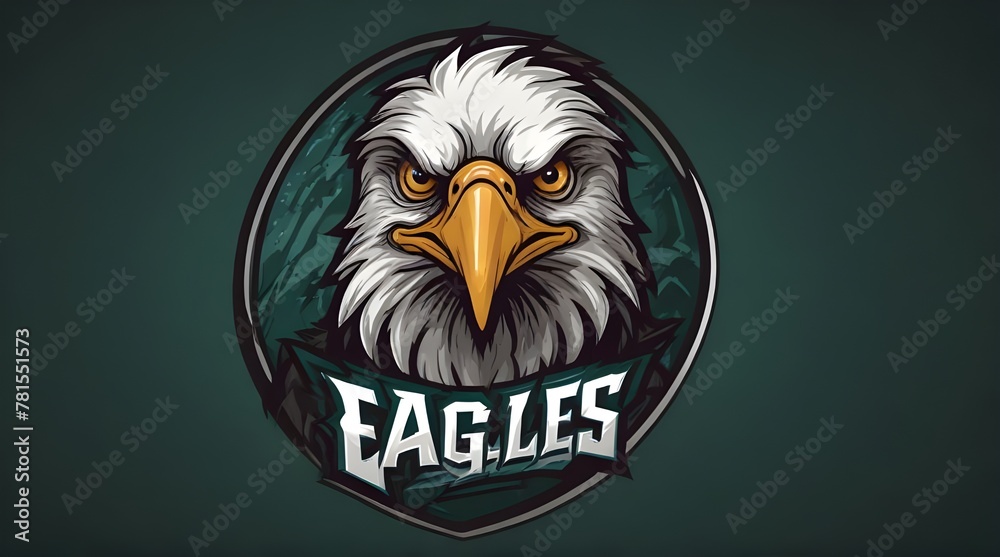 eagles football team design with mascot head for school .Generative AI ...