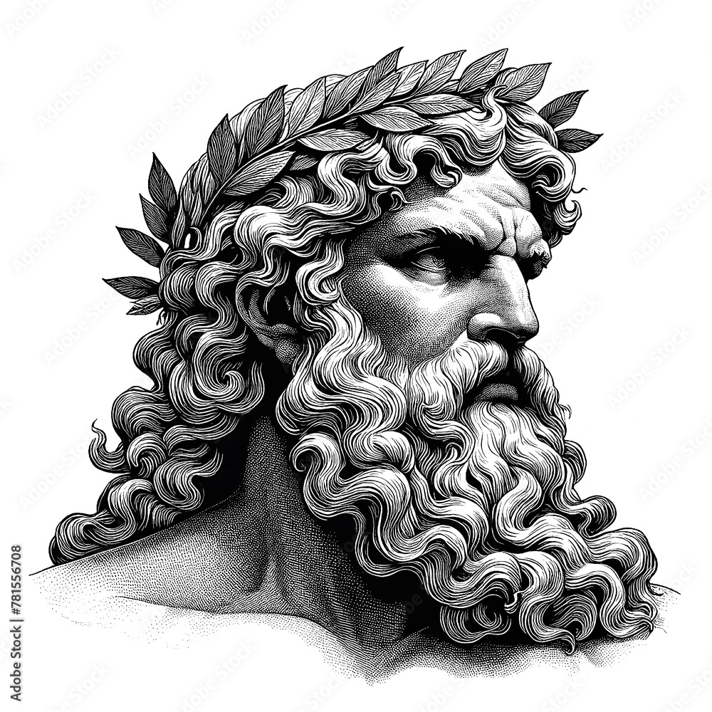 Ethereal Majesty Timeless Portrait of Zeus, Father of Gods and Men ...