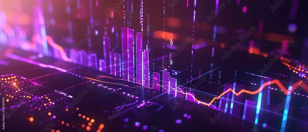 Financial graph with up trend line candlestick chart in stock market on ...