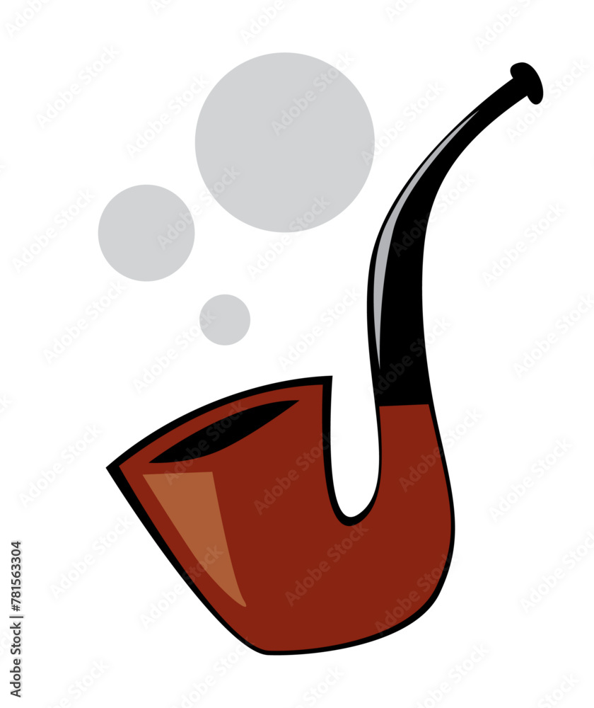 Classic smoking pipe. Vintage thing. Vector image for prints, poster ...
