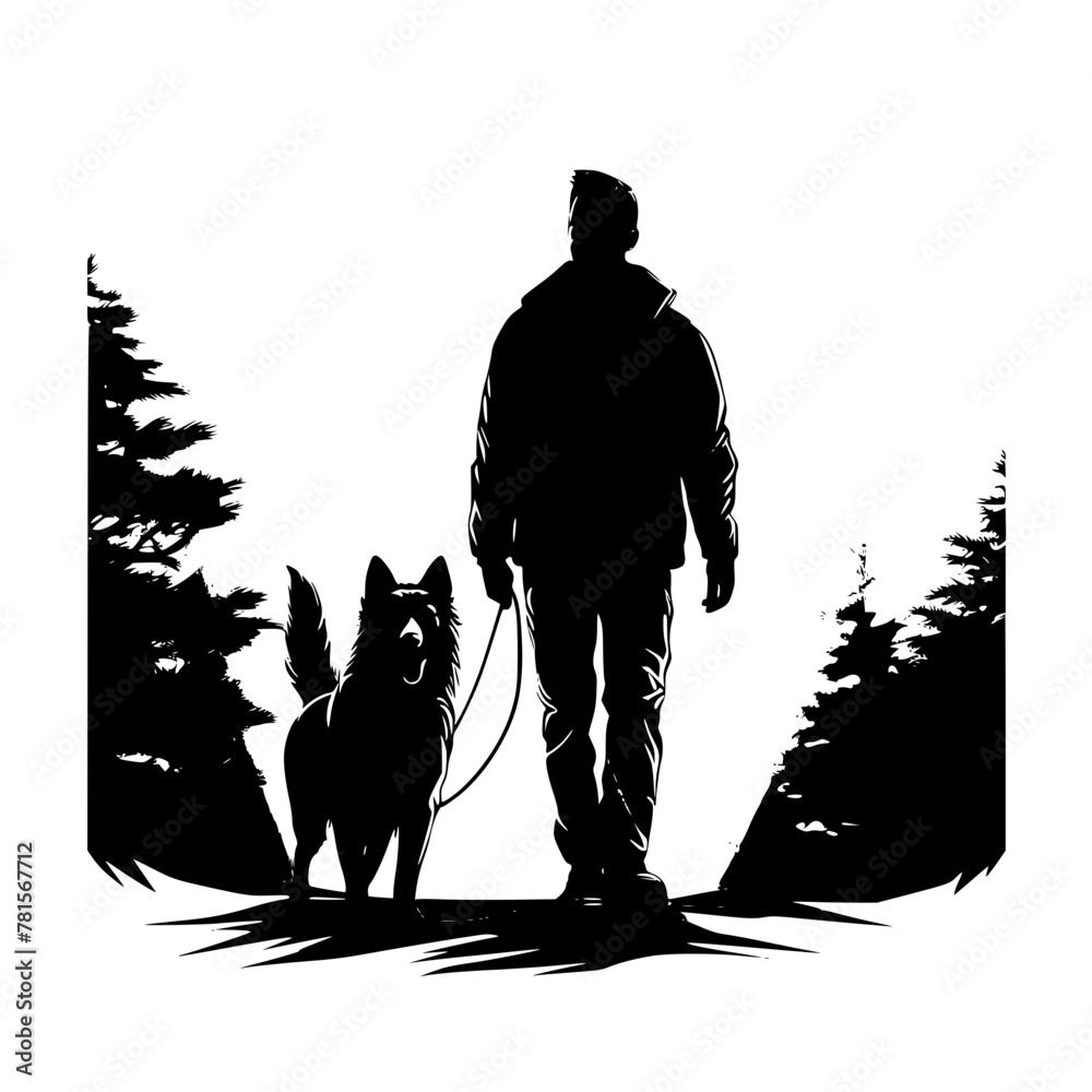 man silhouette, man svg, man png, boy silhouette, dog silhouette, dog ...