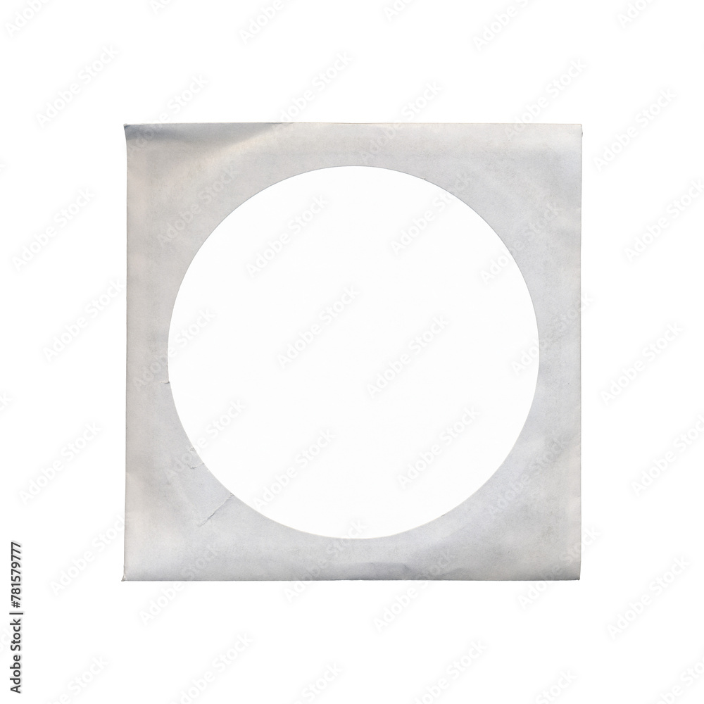 isolated old music CD disc paper envelope bag with plastic detail in ...