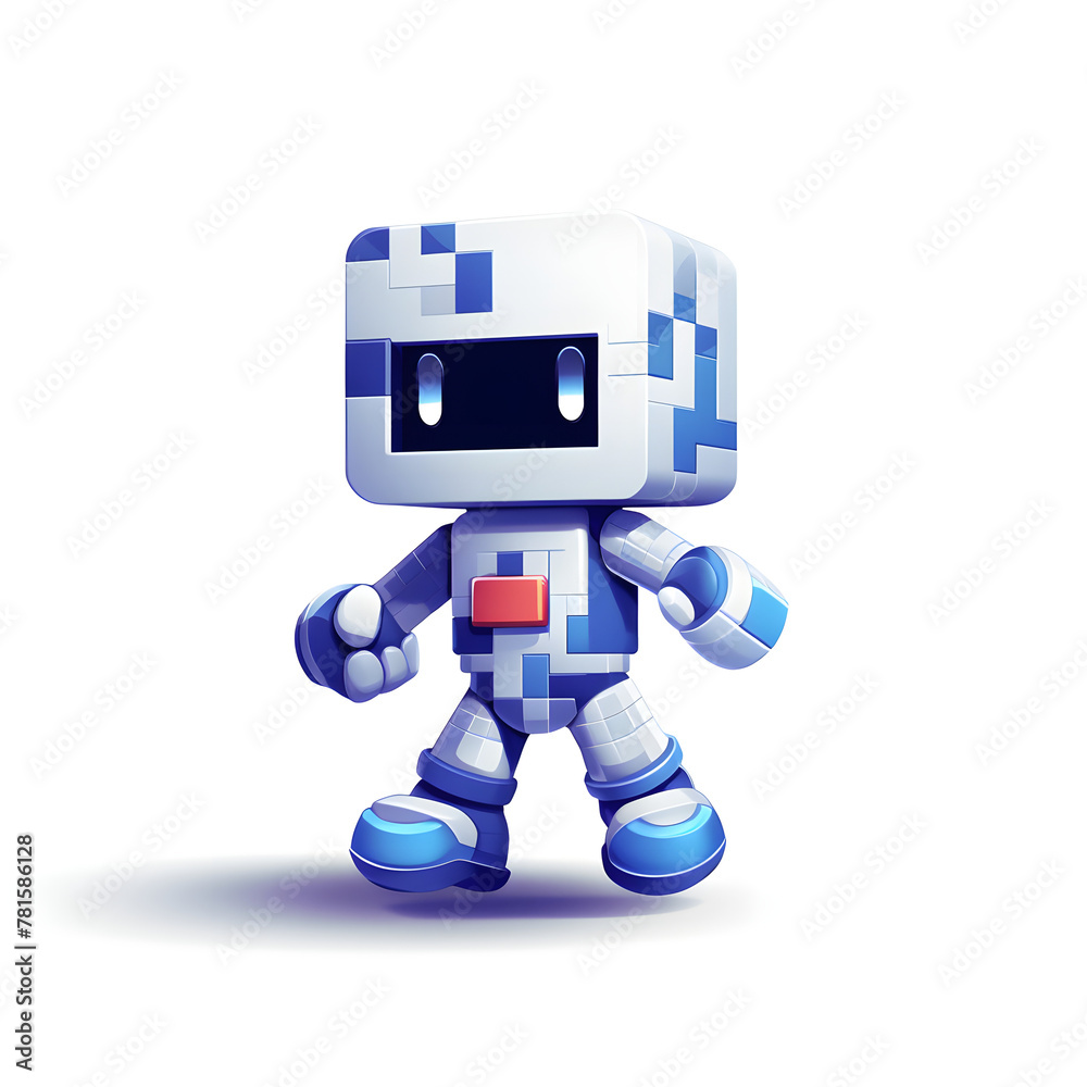 Illustrated Pixel cartoon character with white background, 8 bit Pixel ...