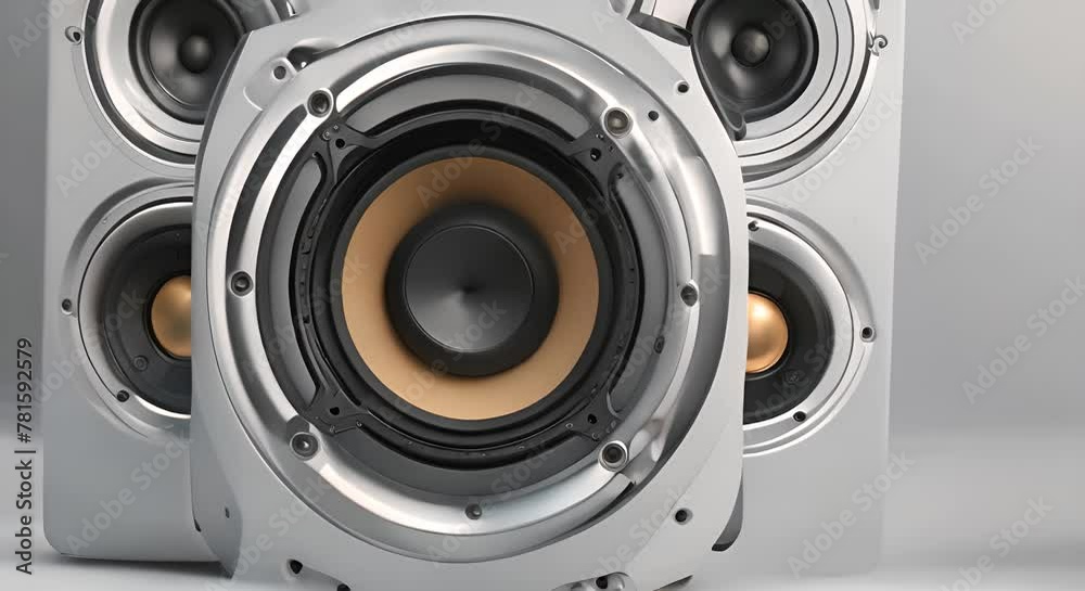 Audio music speakers and sub woofers abstract sequence made with AI ...
