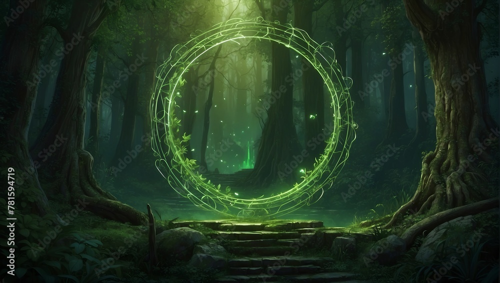 "Step into a realm of wonder and enchantment, where a magnificent green ...