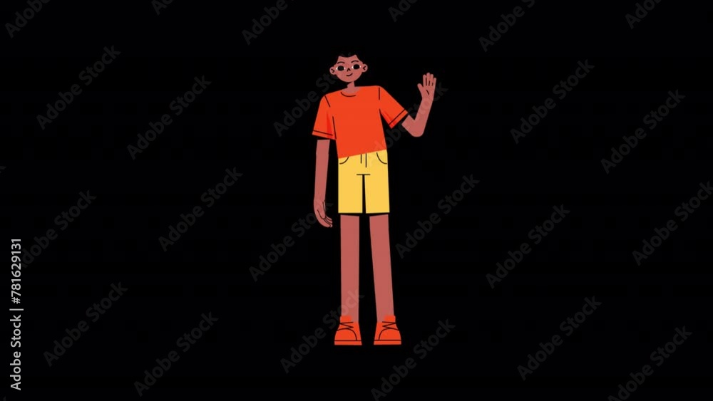 Explainer Character Animation Saying Hello With Hand 2D Animation On ...